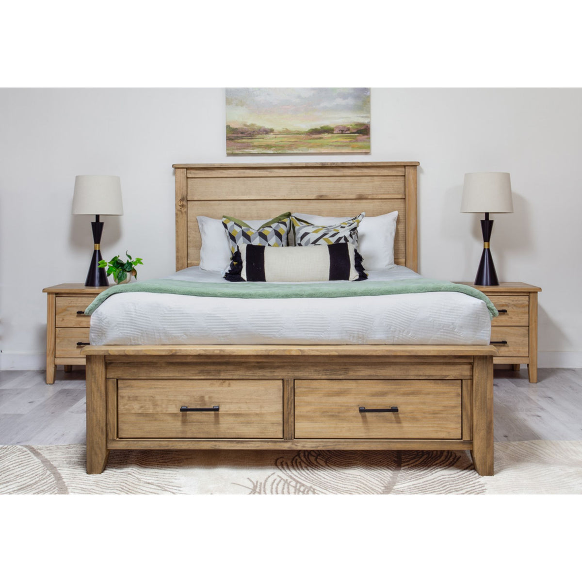 Harlow Full Storage Bed - Natural | Meubles Marchand